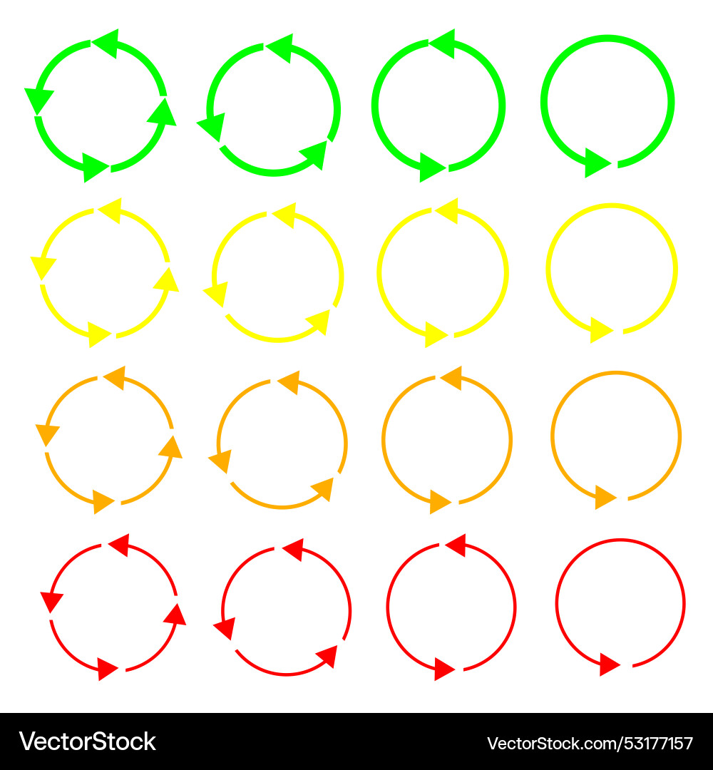 Colored circular arrows teamwork concept Vector Image