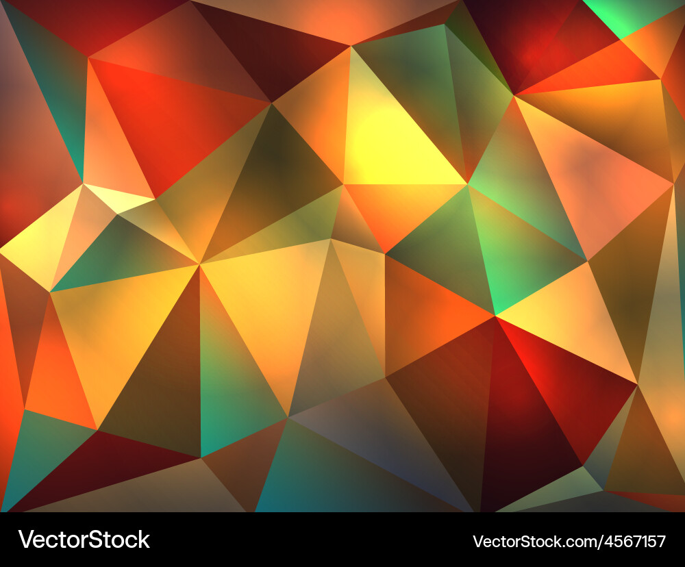 Colorful stained glass abstract triangles Vector Image