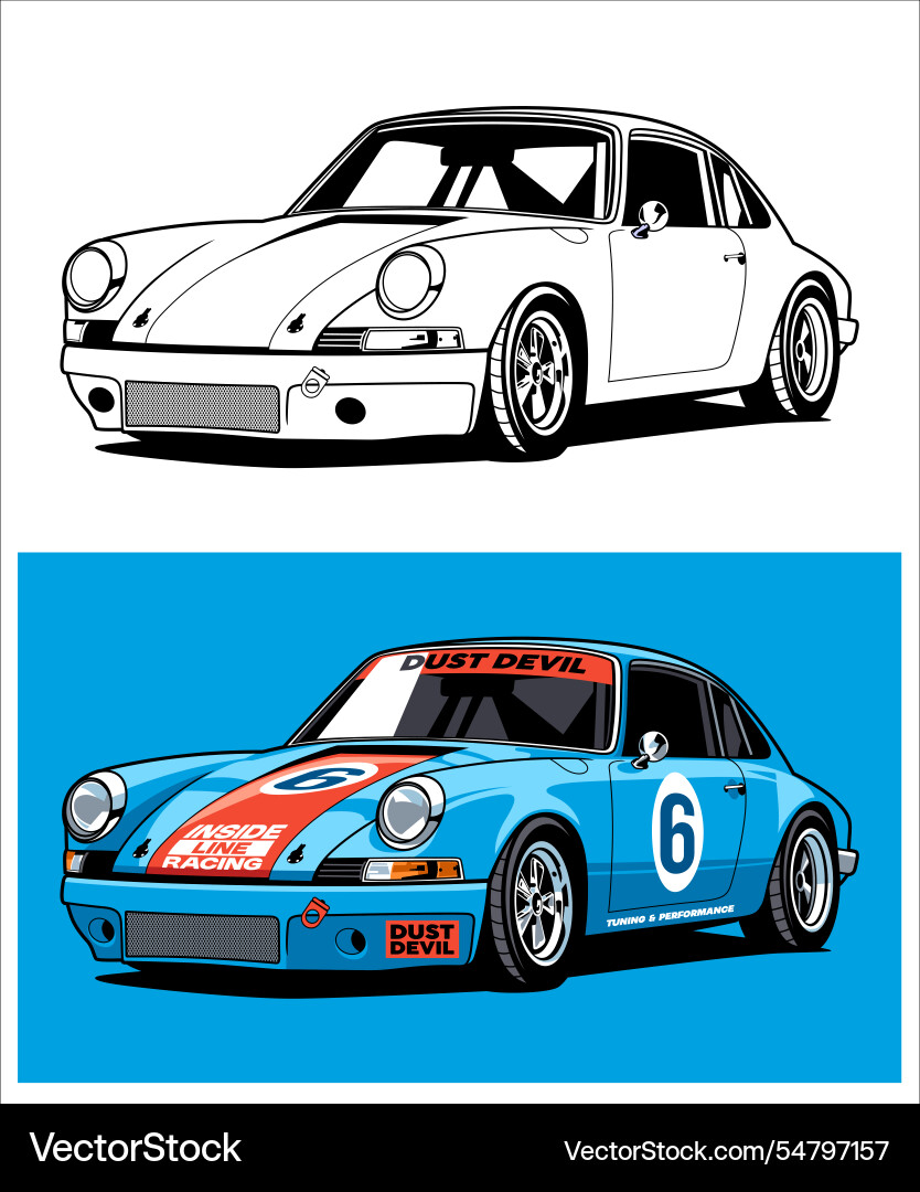 Dusk devil racing car Royalty Free Vector Image