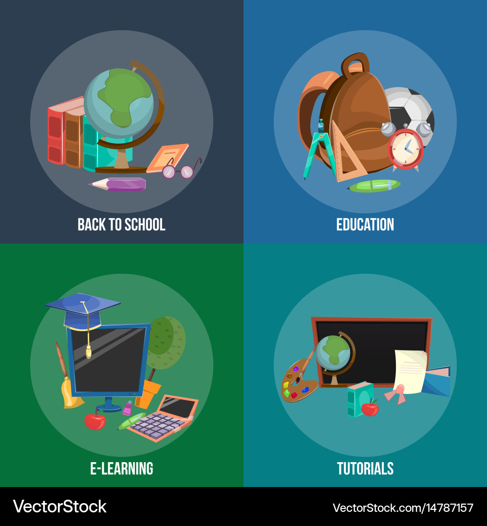 Education icon set Royalty Free Vector Image - VectorStock