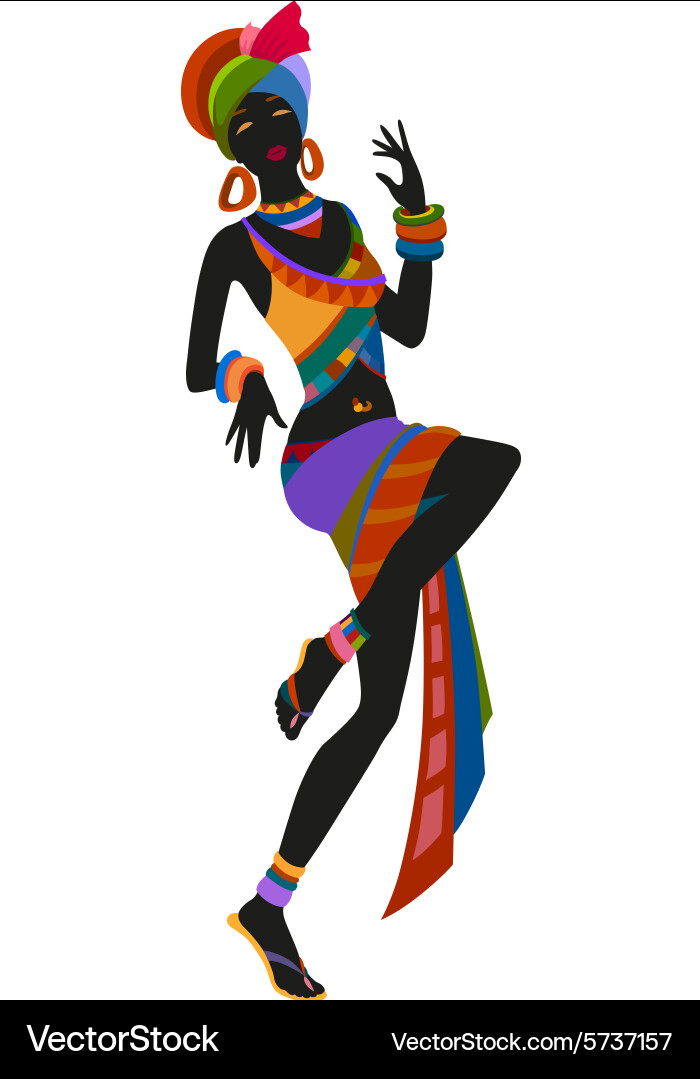 Ethnic dance african woman Royalty Free Vector Image