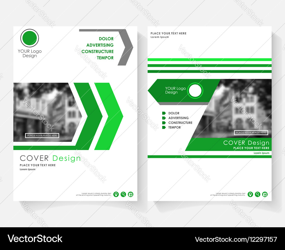 Green cover design template for annual report Vector Image