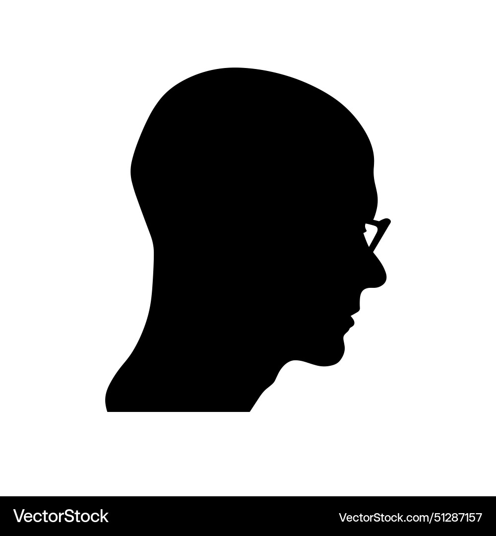 Man profile silhouette with glasses Royalty Free Vector