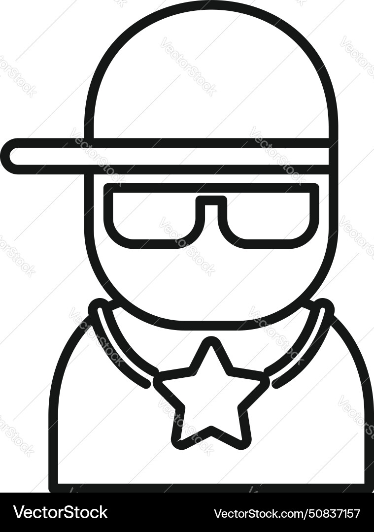 Media content blogger icon outline avatar Vector Image