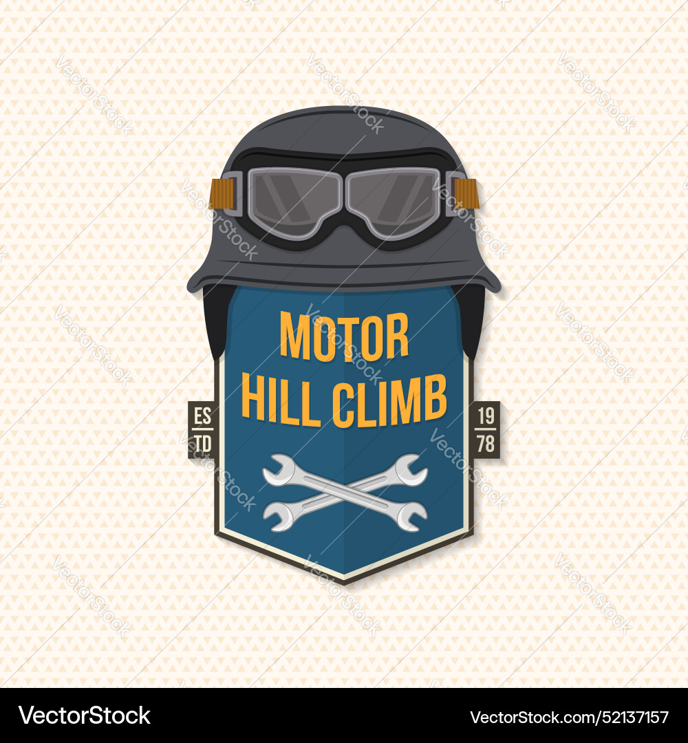Motorcycle hill climb sticker extreme Royalty Free Vector