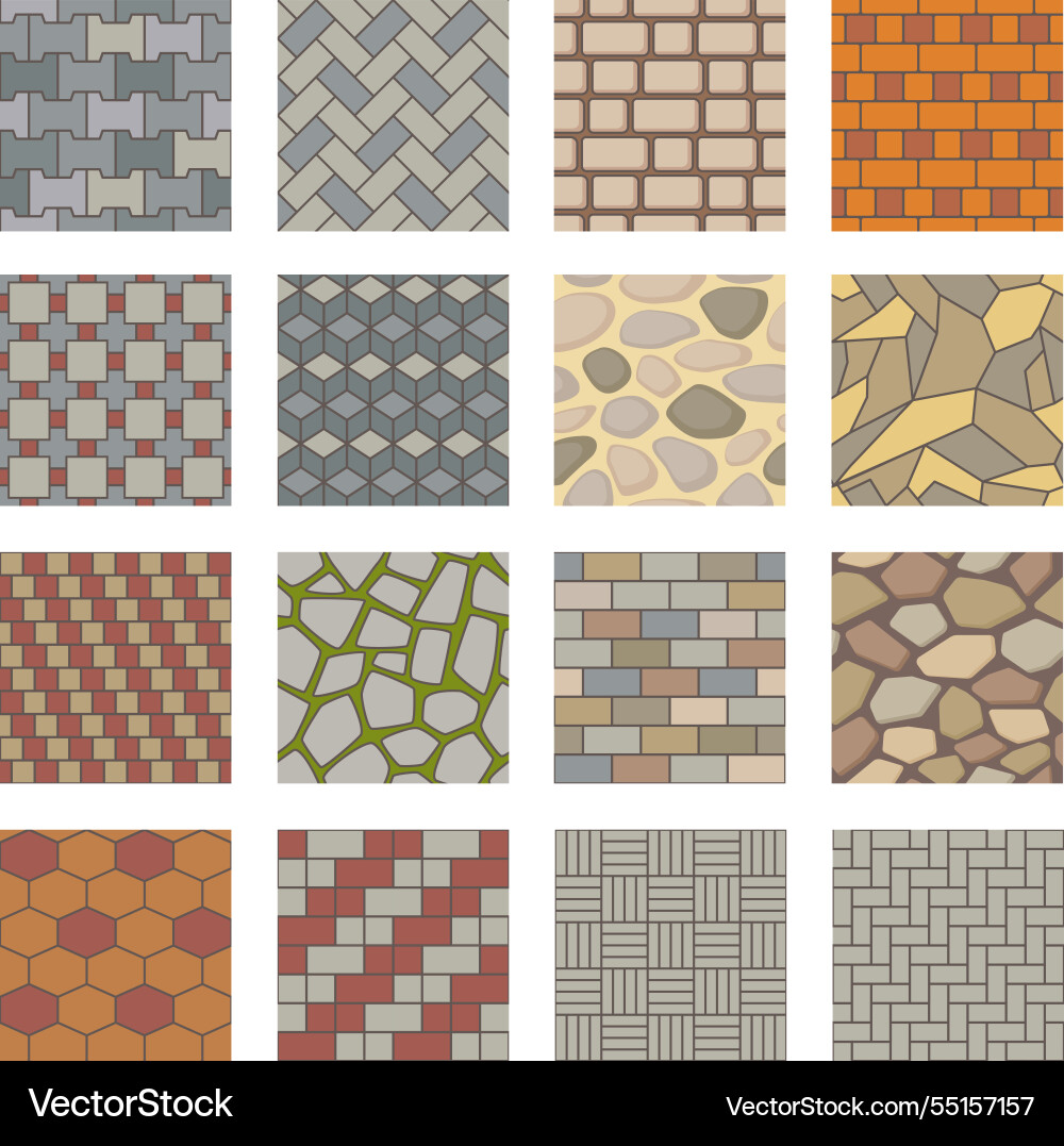 Pavement stones seamless pattern paving stone Vector Image