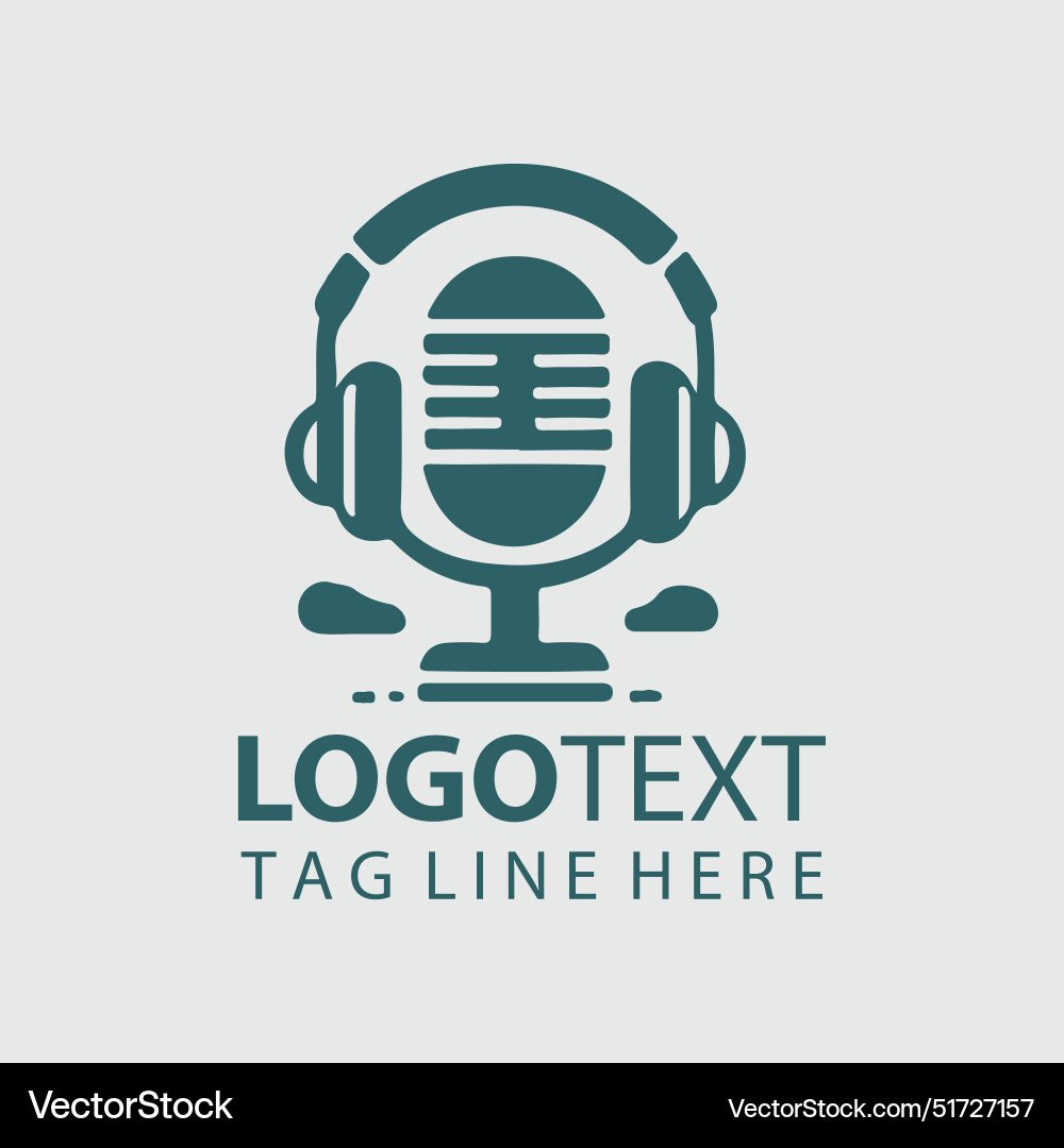 Pod cast music logo Royalty Free Vector Image - VectorStock