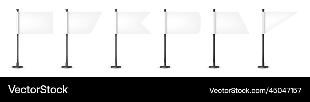 Realistic various table flags on a steel pole Vector Image