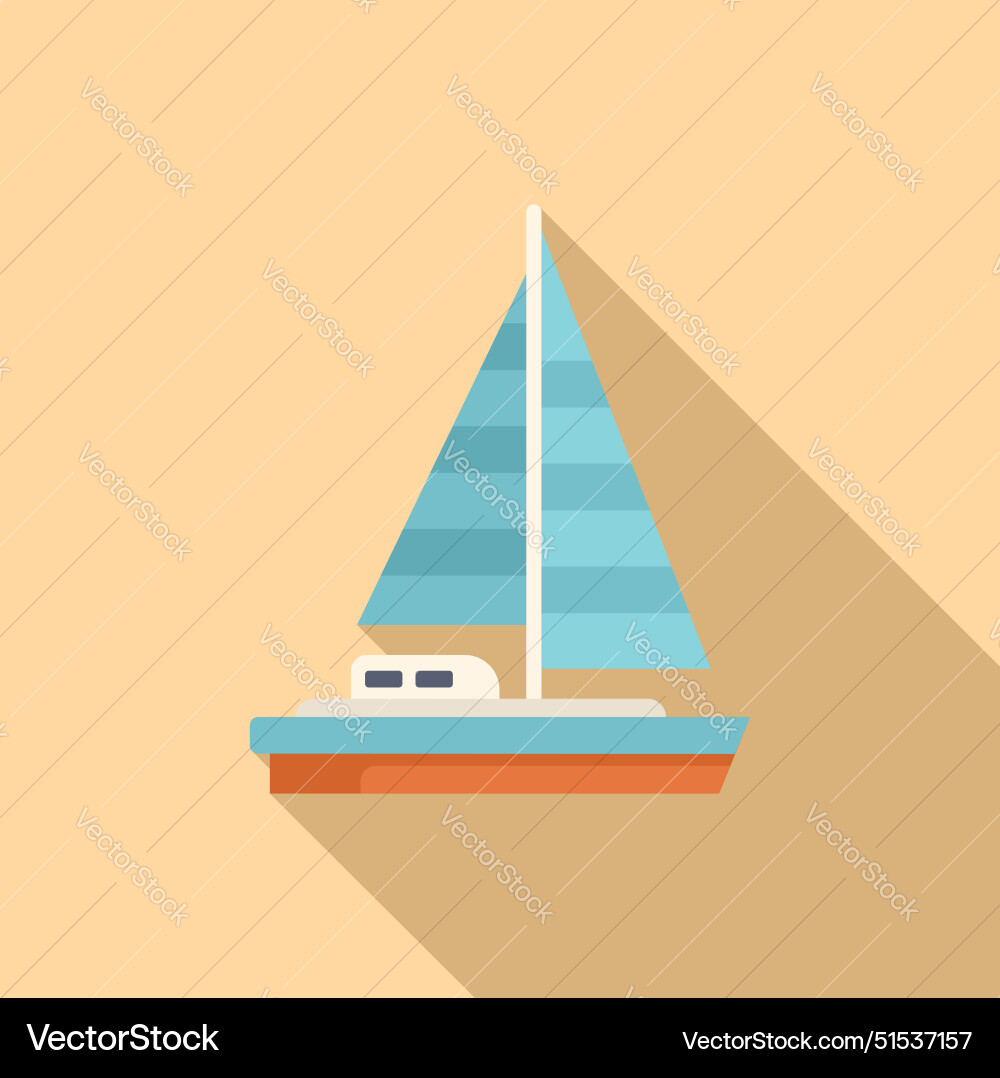 Sailing away on calm ocean Royalty Free Vector Image
