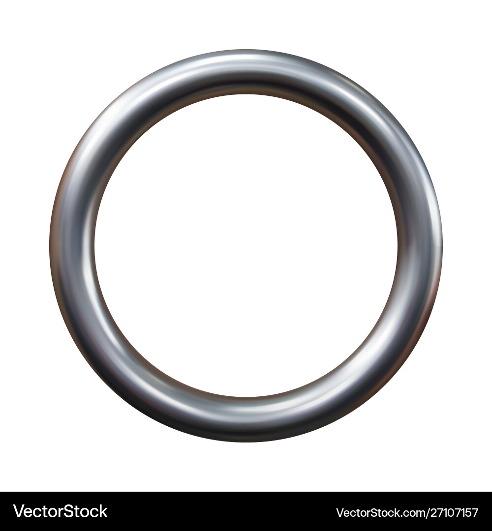 Silver metal ring isolated on white background Vector Image