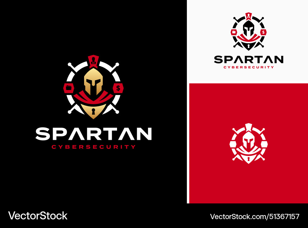 Spartan vault account protect cyber security logo Vector Image