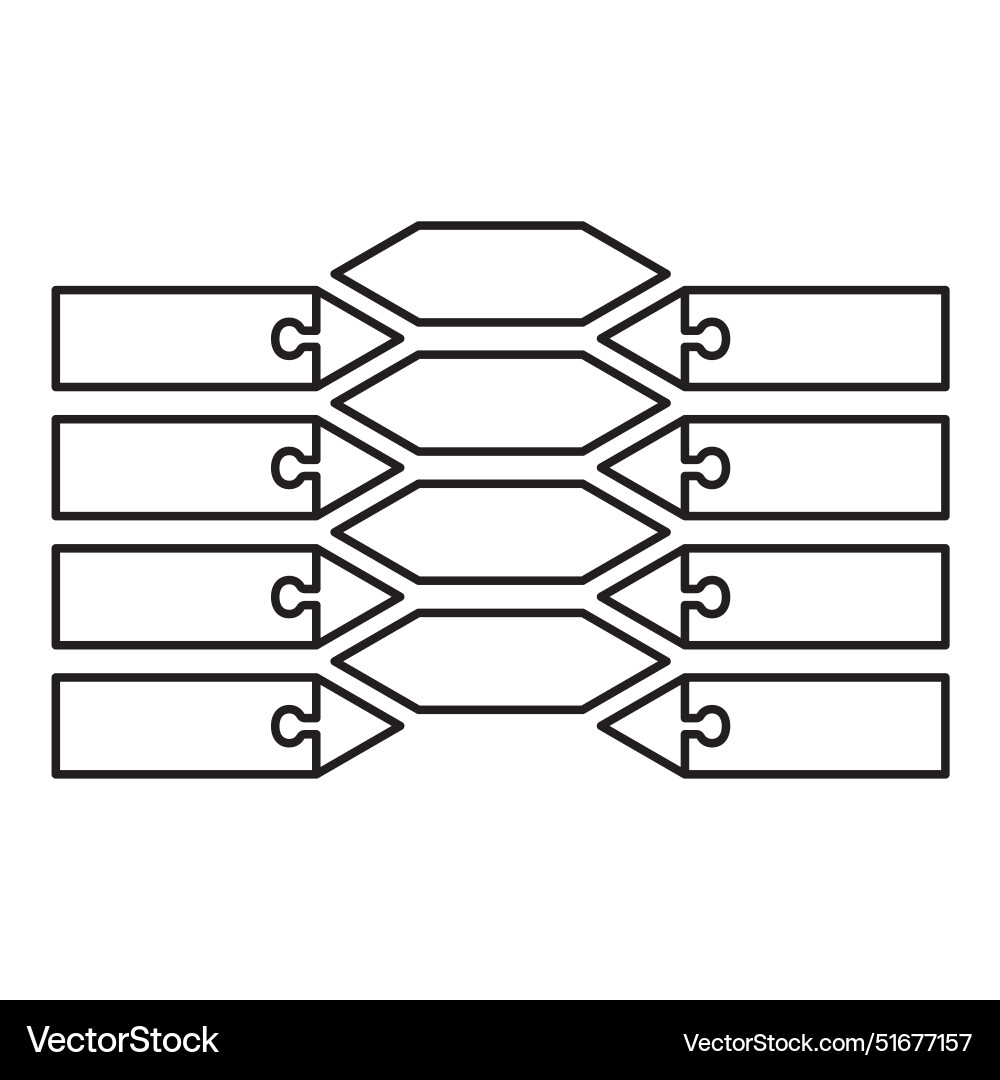 Square infographic jigsaw flat line Royalty Free Vector