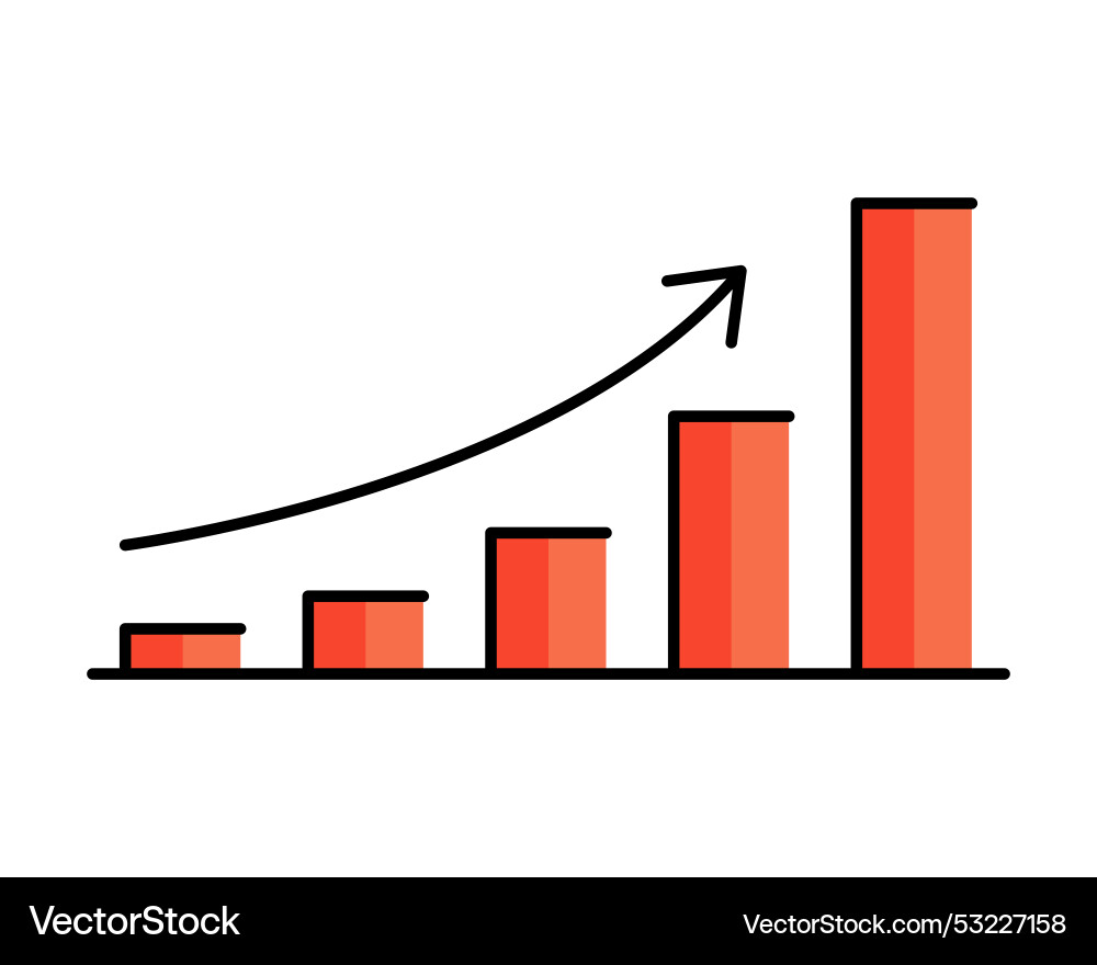 Business growth chart Royalty Free Vector Image