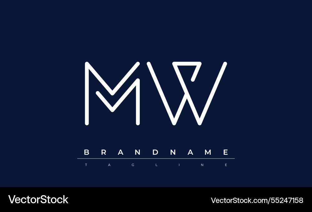 Creative mw letter initial logo image Royalty Free Vector