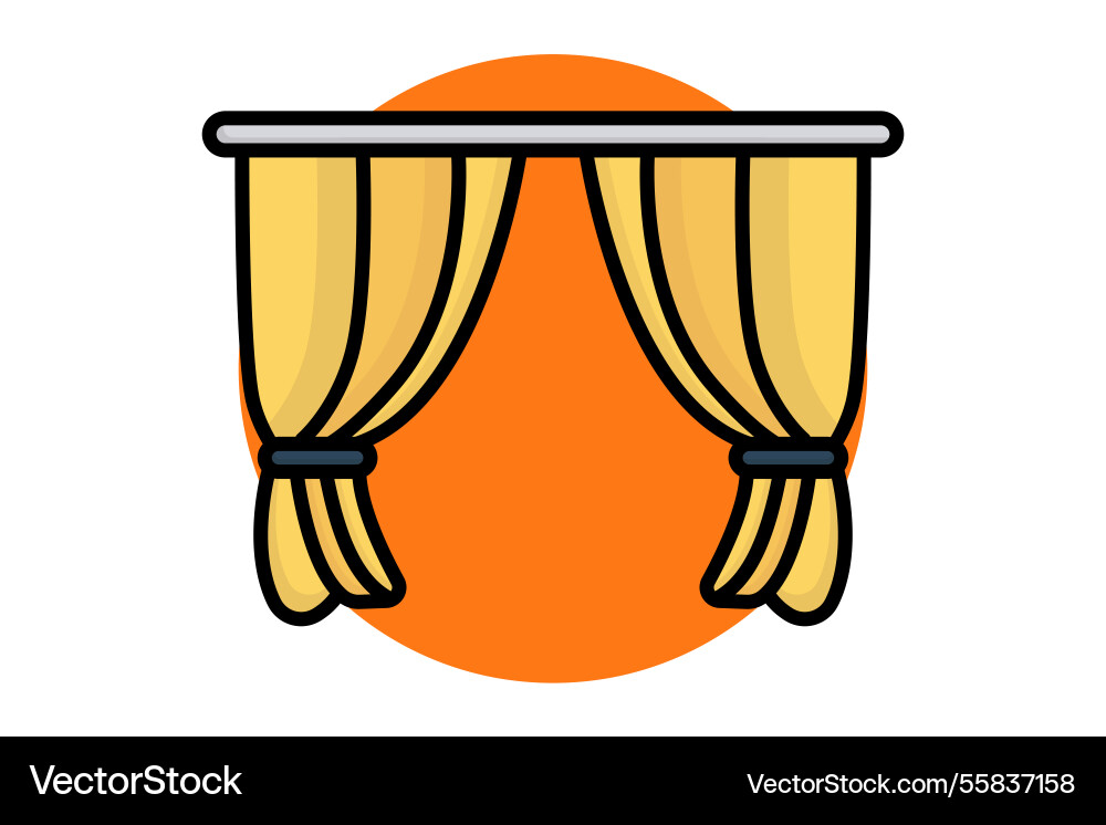 Curtain icon colored outline icon style icon Vector Image