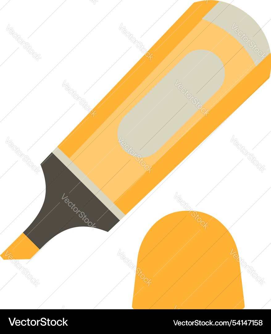 Highlighter flat icon design Royalty Free Vector Image