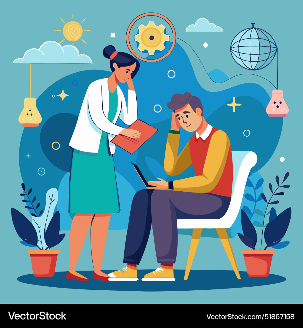 Mental health support Royalty Free Vector Image