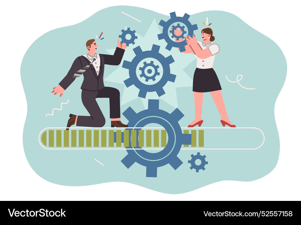 Project management from managers working together Vector Image