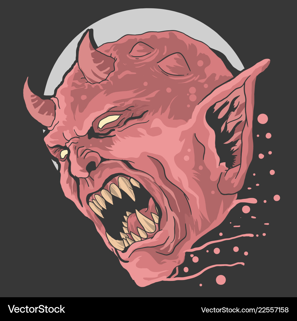 Red devil scream Royalty Free Vector Image - VectorStock