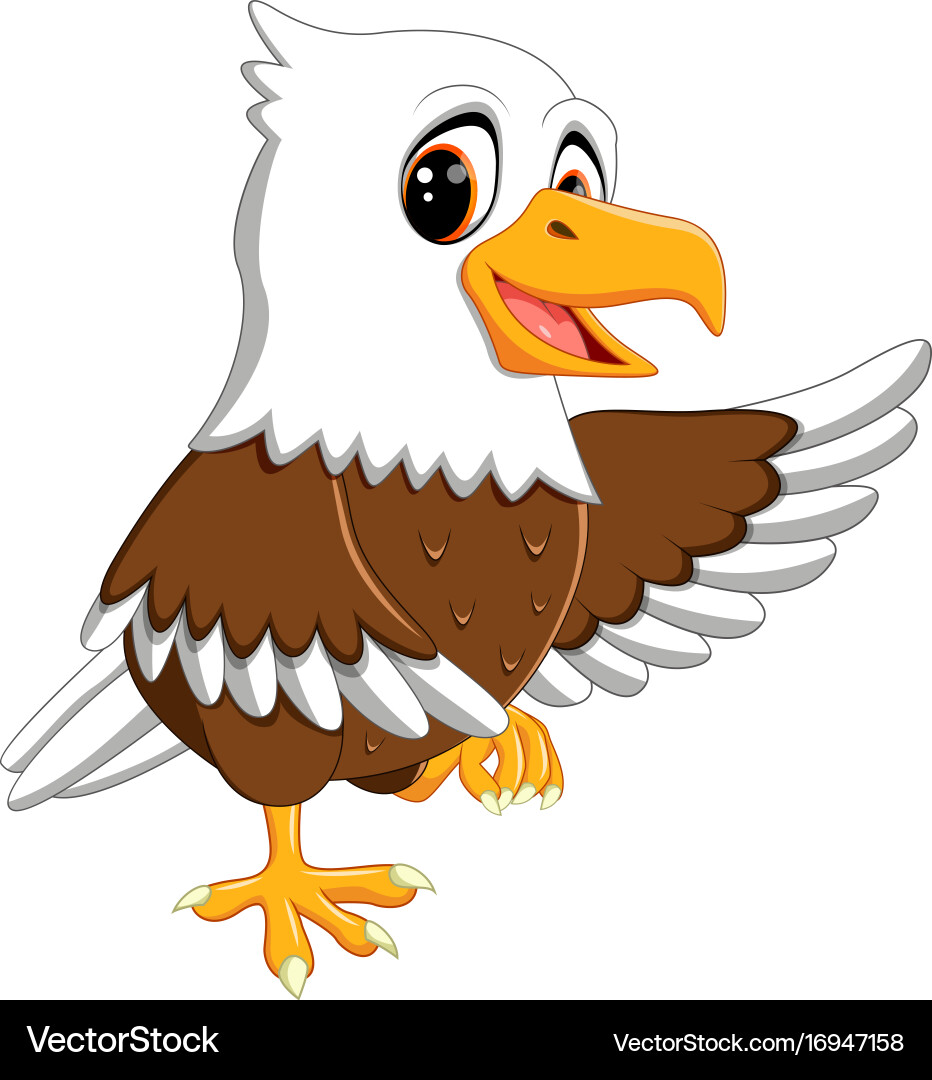 Süßer Adler Cartoon Lizenzfreies Vektorbild