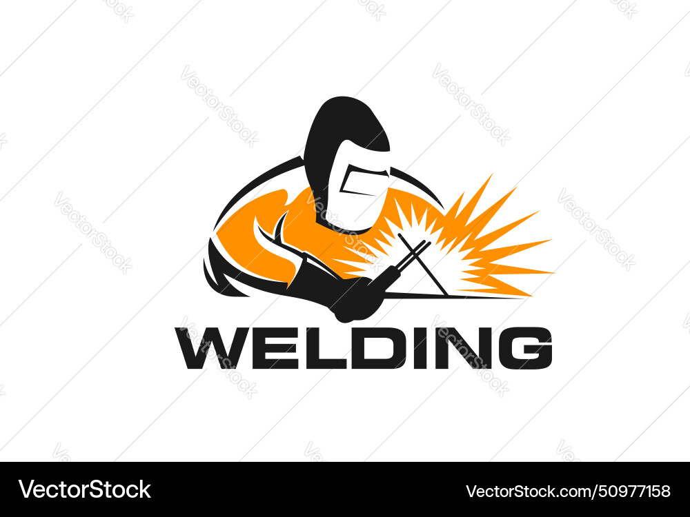 Weld icon welder work with tool and sparks Vector Image