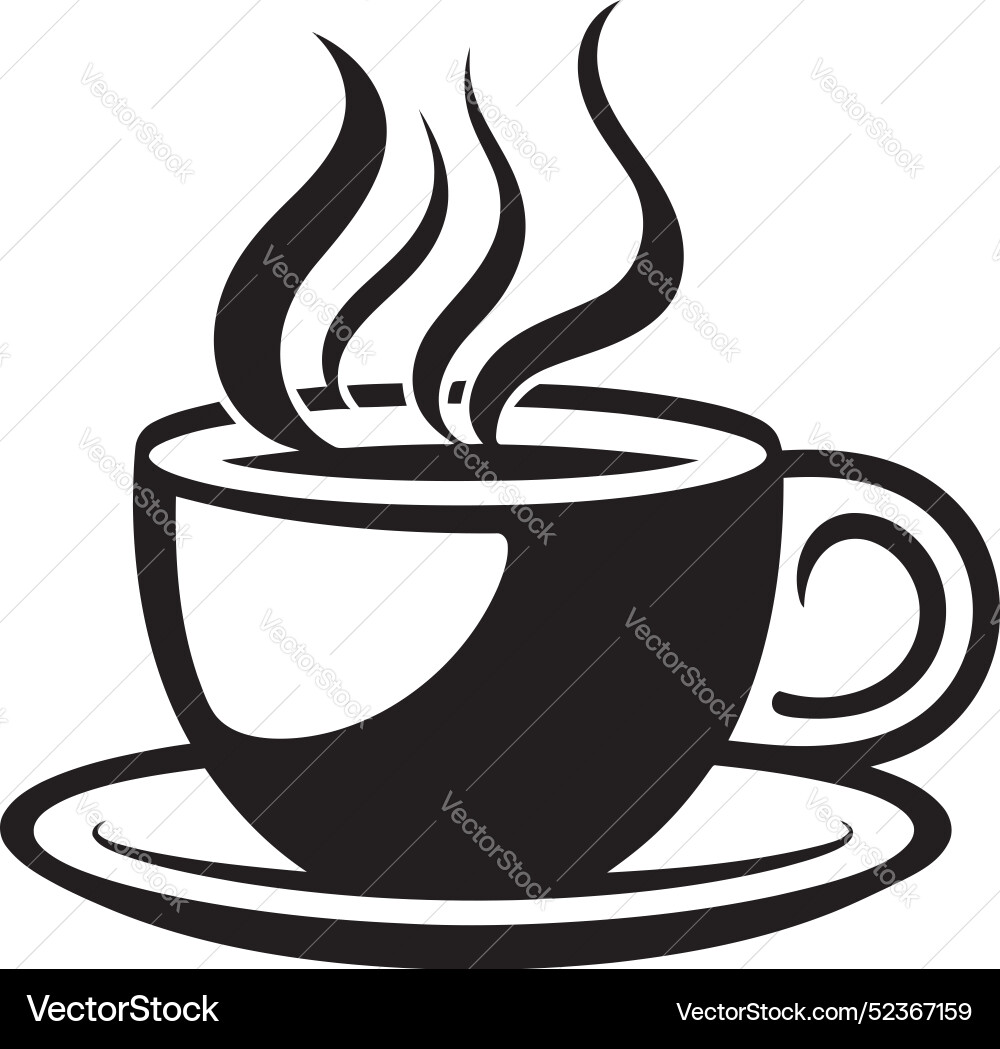Artful aroma black icon coffee cup caffeine Vector Image
