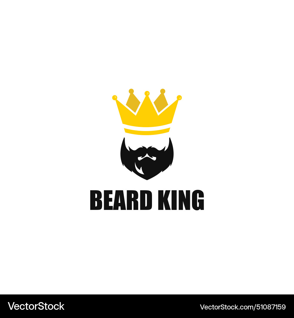 Beard king logo design symbol Royalty Free Vector Image