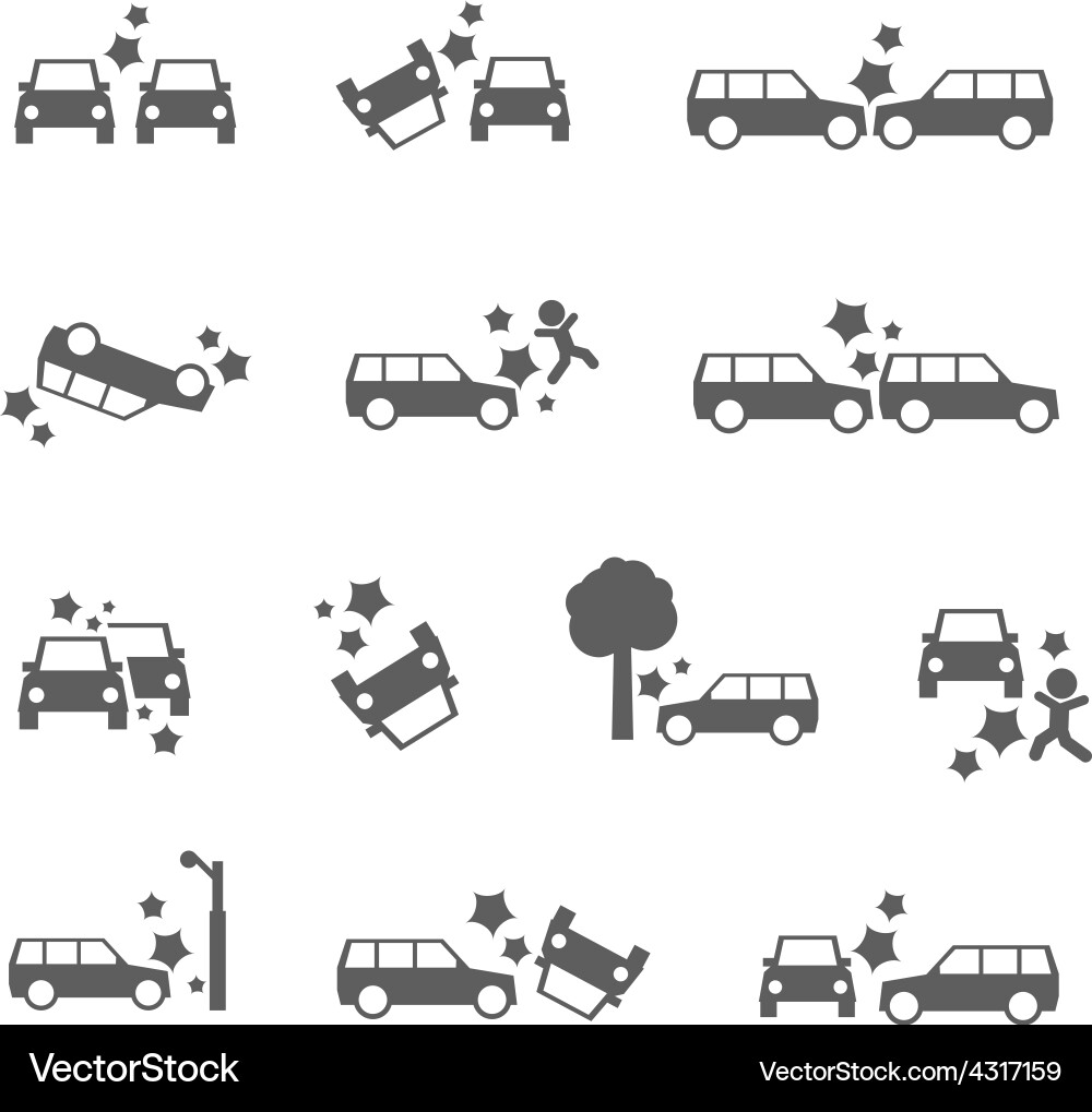 Car crash Royalty Free Vector Image - VectorStock