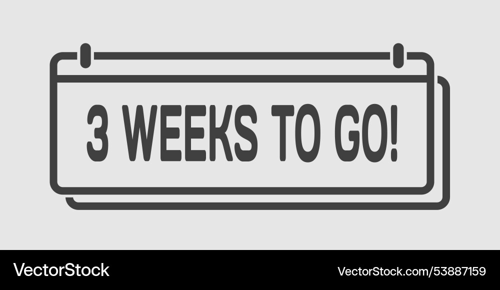 Countdown weekly calendar icon - three weeks left Vector Image