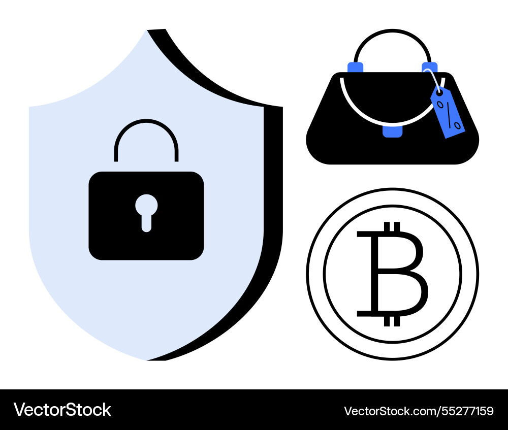 Cybersecurity and cryptocurrency protection with Vector Image