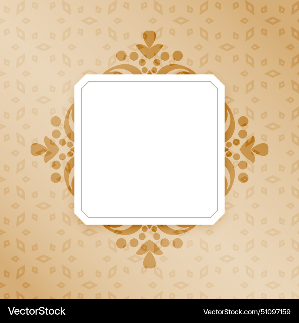 Ethnic indian floral border frame background Vector Image