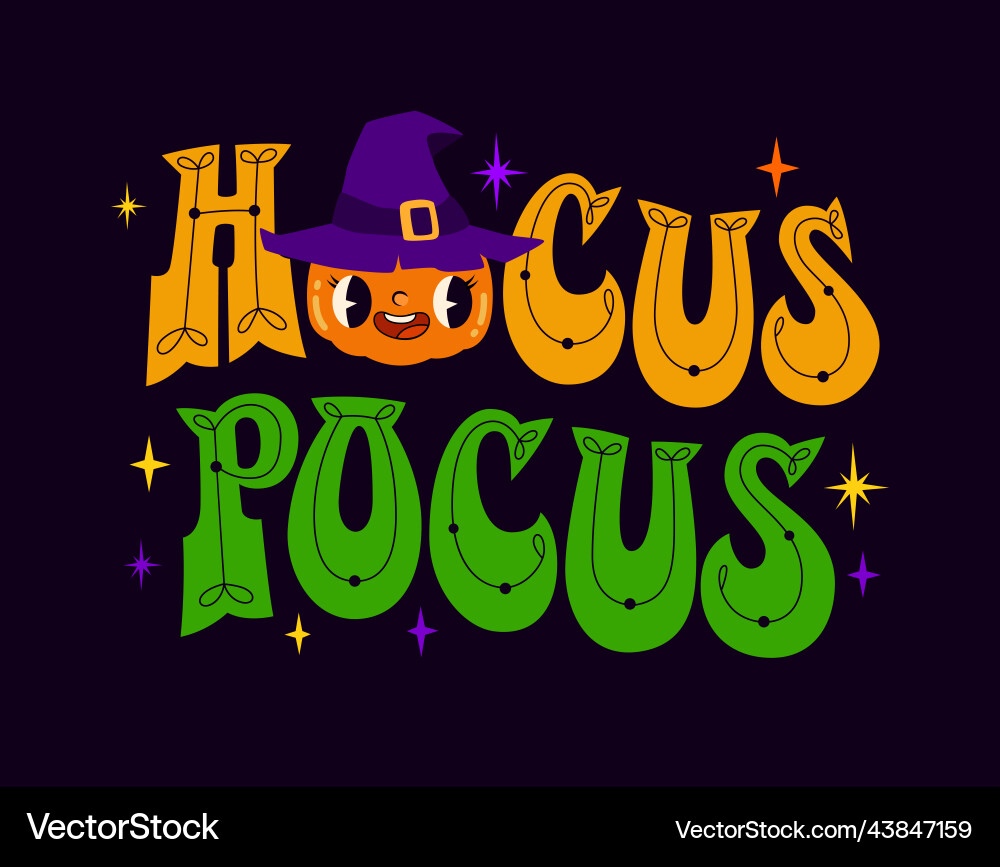 Hocus Pocus Halloween Lettering Royalty Free Vector Image
