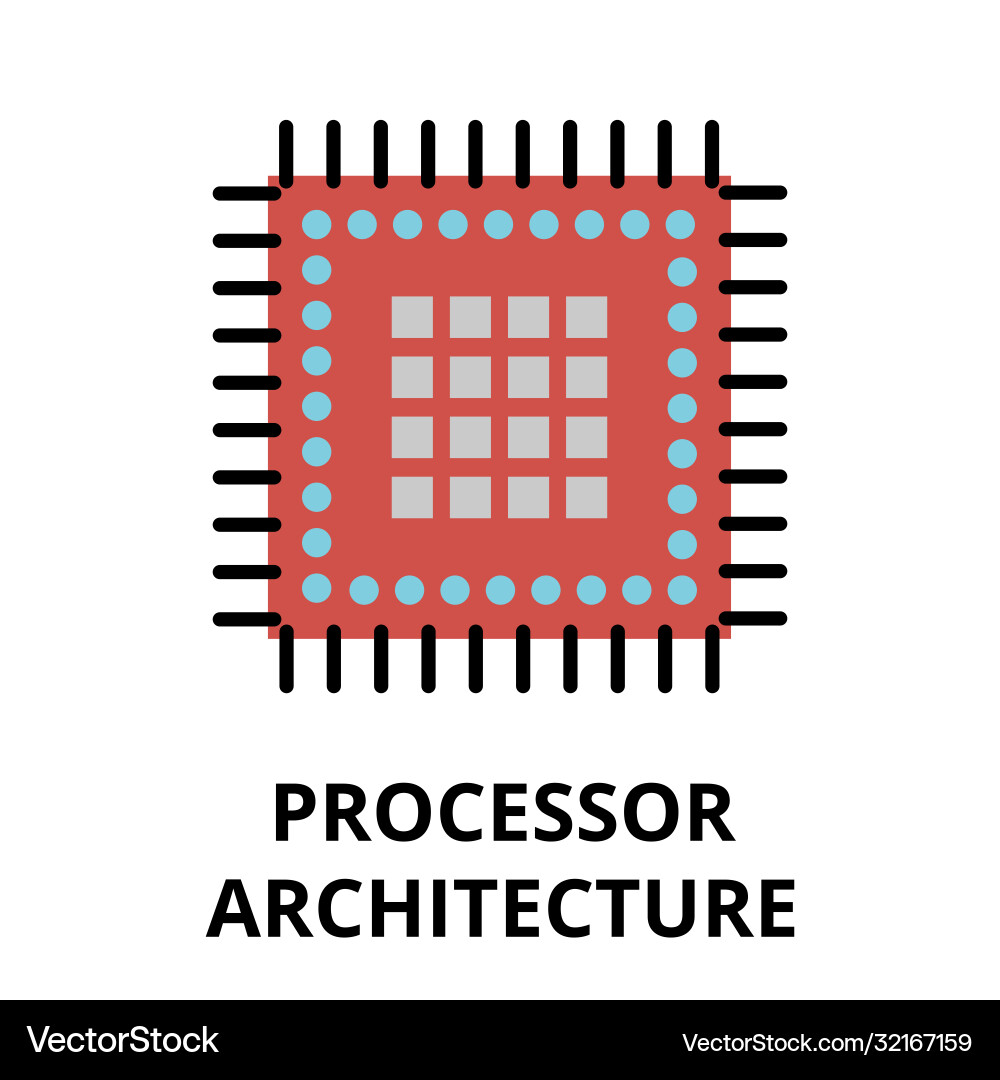 Icon future technology - processor architecture Vector Image