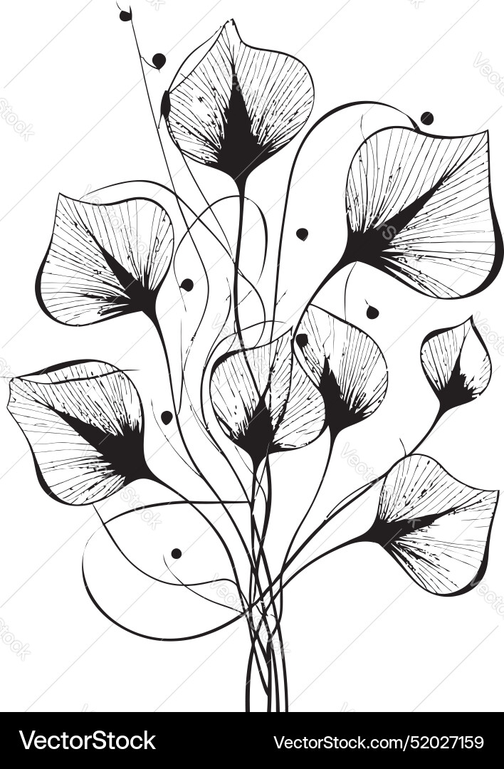 Leafy lines plant leaves badge design botanical Vector Image