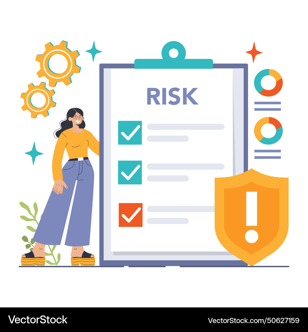 Proactive risk management concept flat Royalty Free Vector