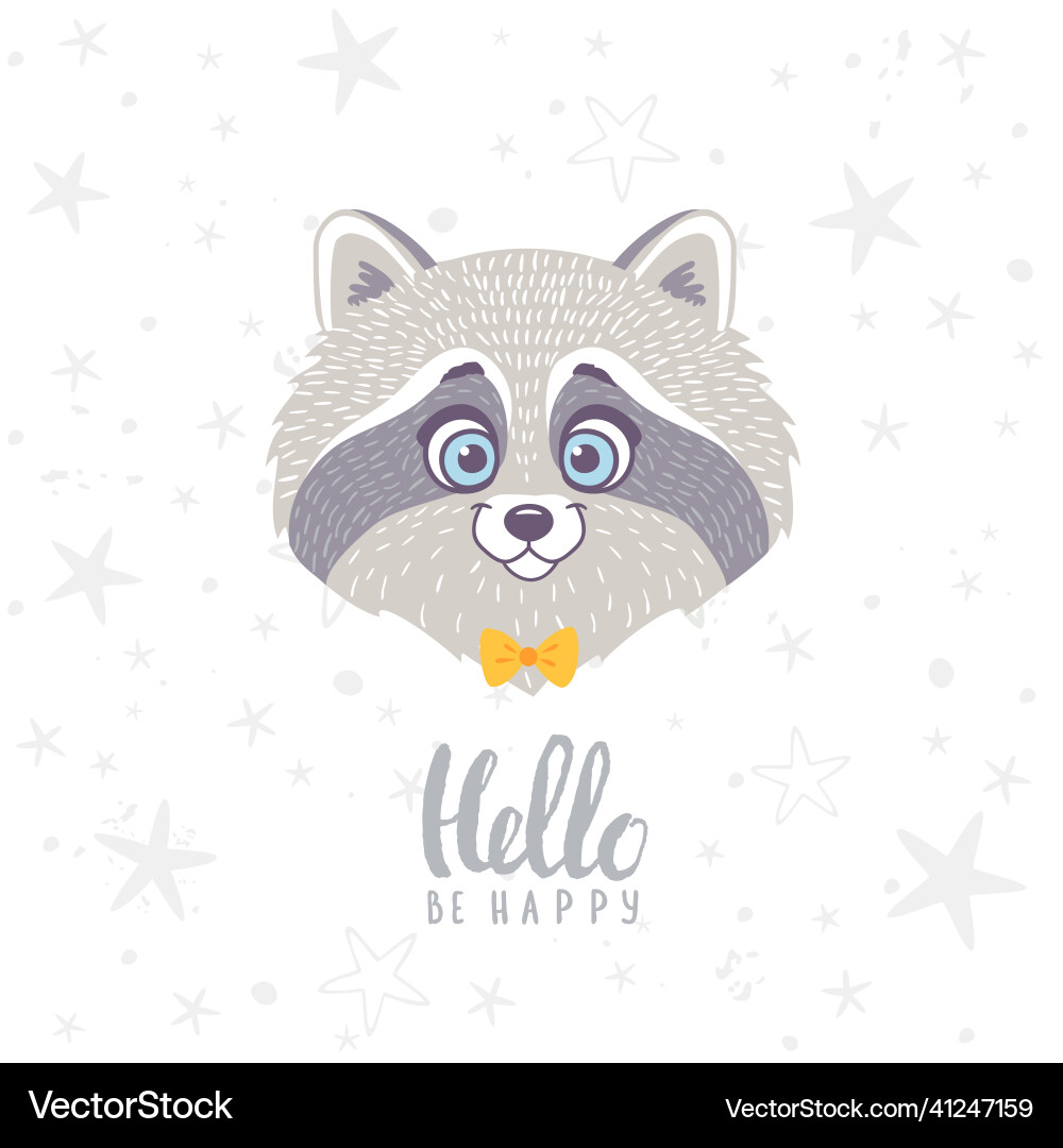 Raccoon cute Royalty Free Vector Image - VectorStock