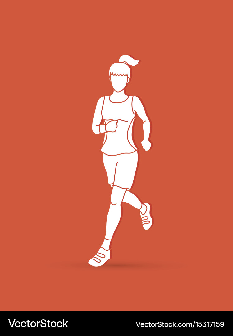 Running woman sport sprinter marathon Royalty Free Vector