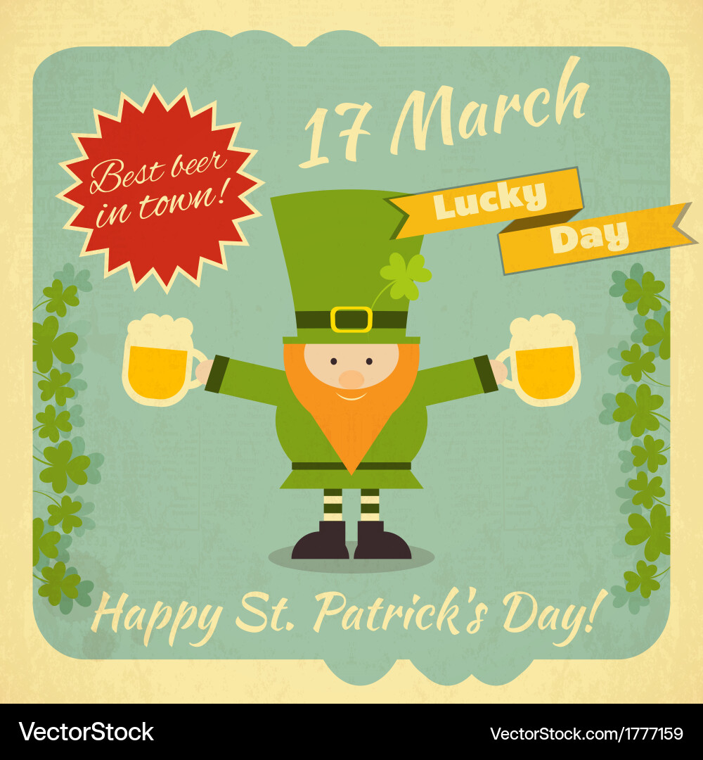 St patricks day card Royalty Free Vector Image