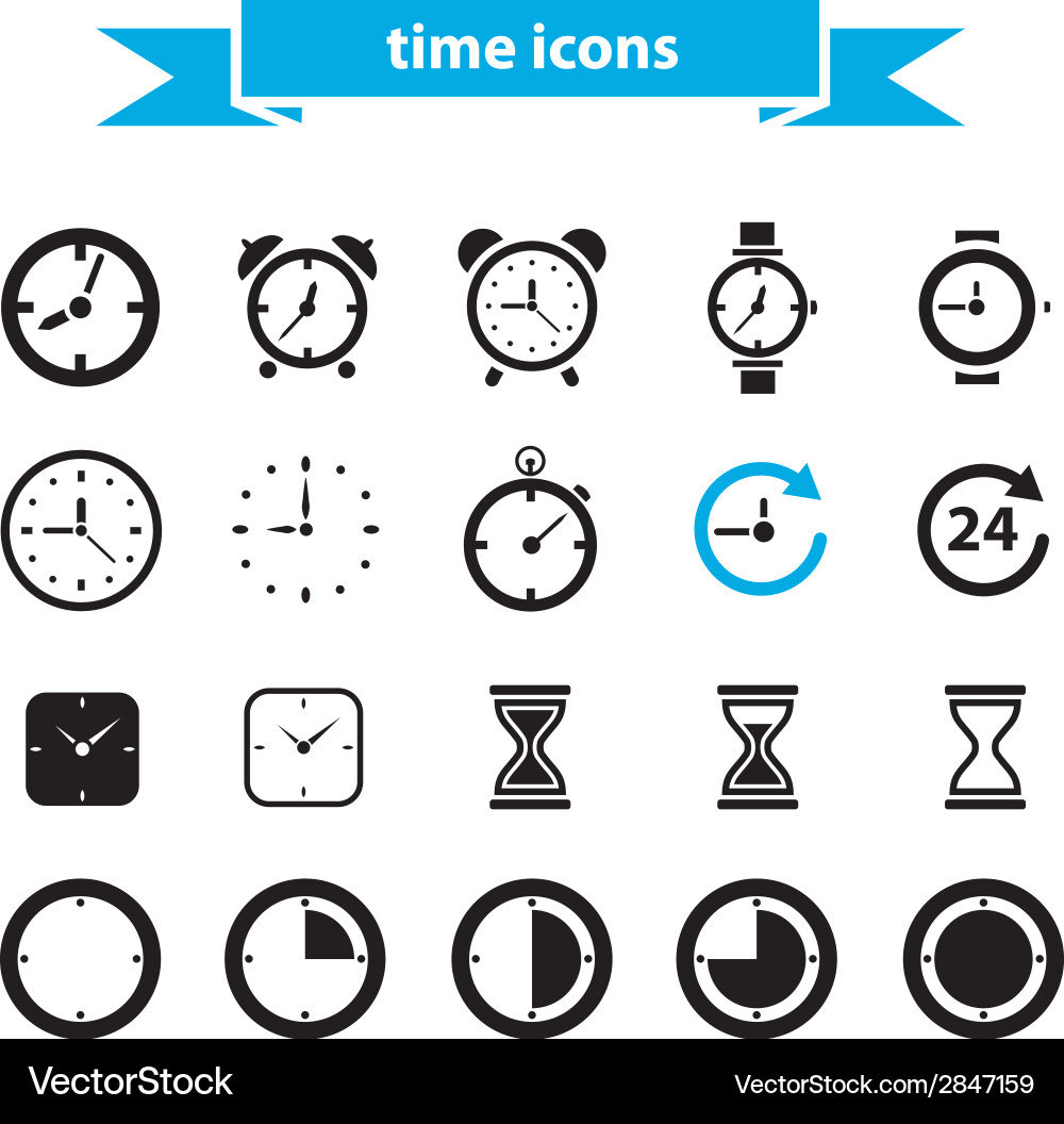 Time icons Royalty Free Vector Image - VectorStock
