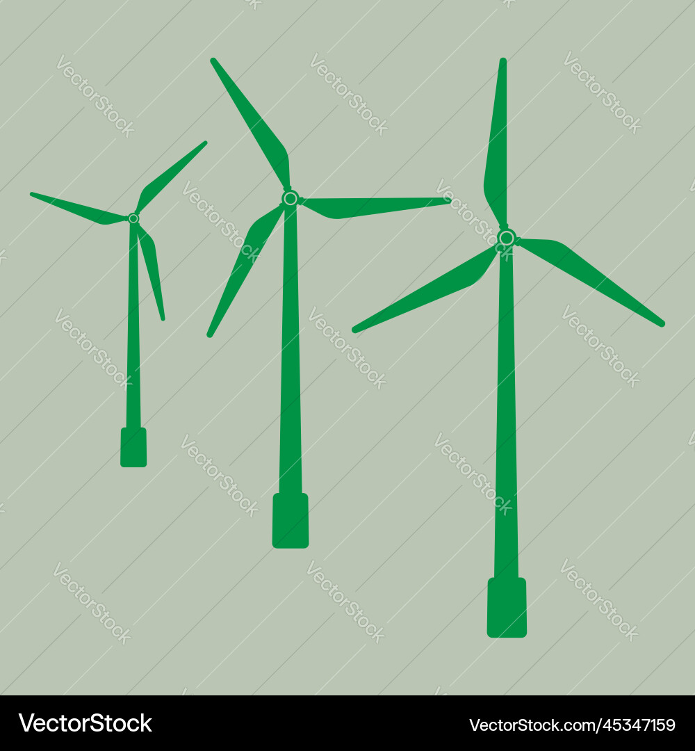 Wind turbines symbol icon Royalty Free Vector Image