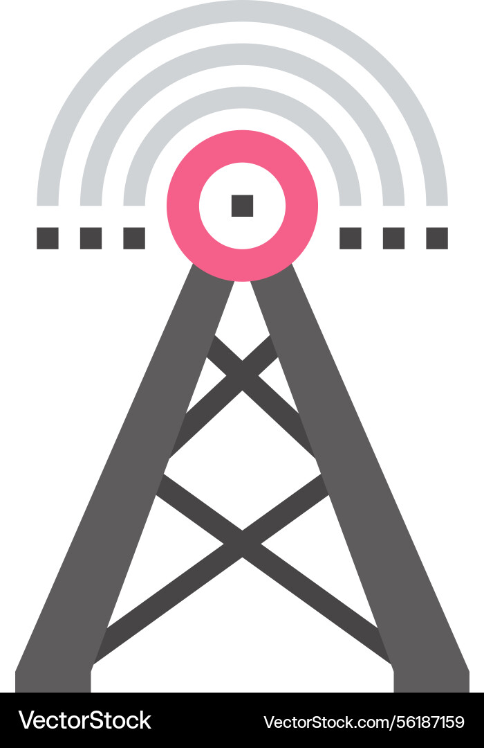 Wireless antenna flat web icon Royalty Free Vector Image