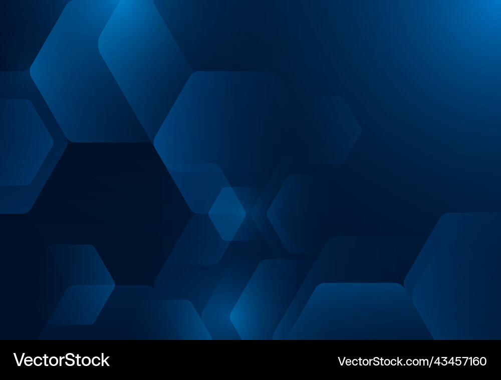 Abstract dark blue hexagon shape background Vector Image