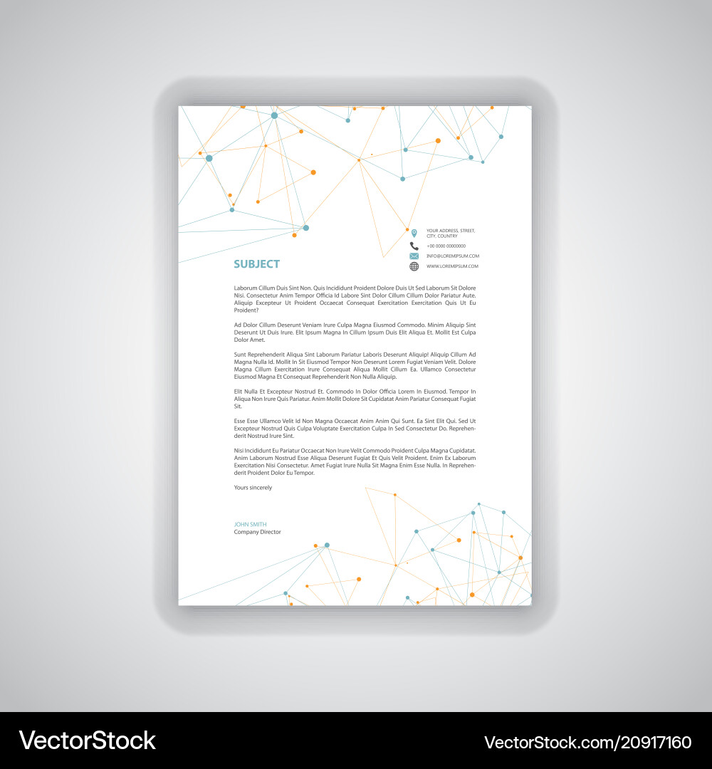 Business letterhead with low poly mesh design Vector Image
