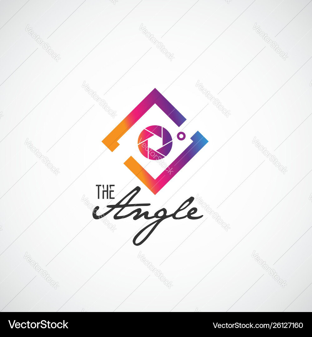 Colorful angle photography logo Royalty Free Vector Image