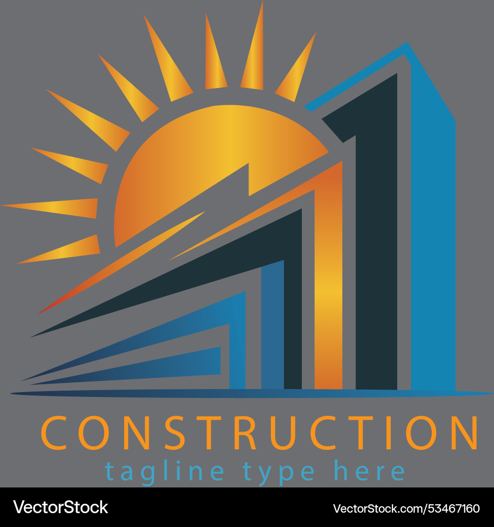 Construction and real estate company logo design Vector Image