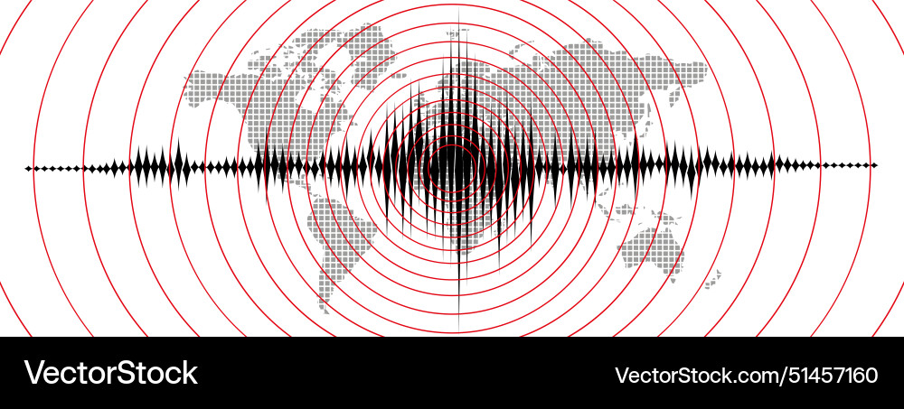 Earthquake background seismogram for seismic meas Vector Image