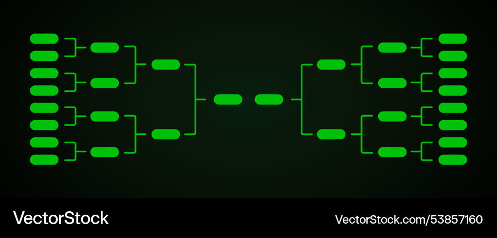 Green tournament chart structure in matrix style Vector Image