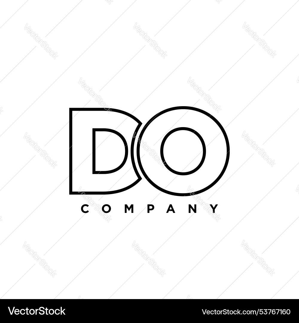 Letter d and o do logo design template minimal Vector Image