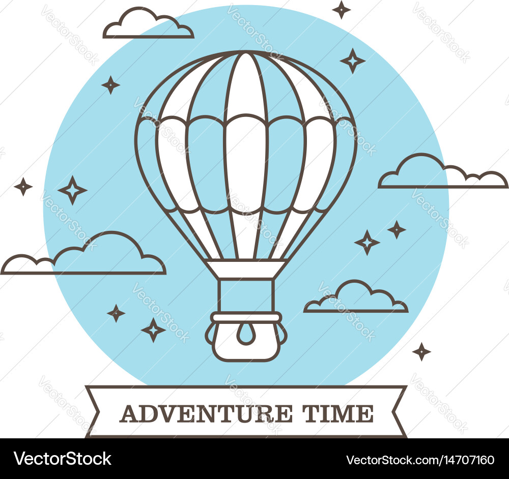 Linear Air Balloon Royalty Free Vector Image - VectorStock