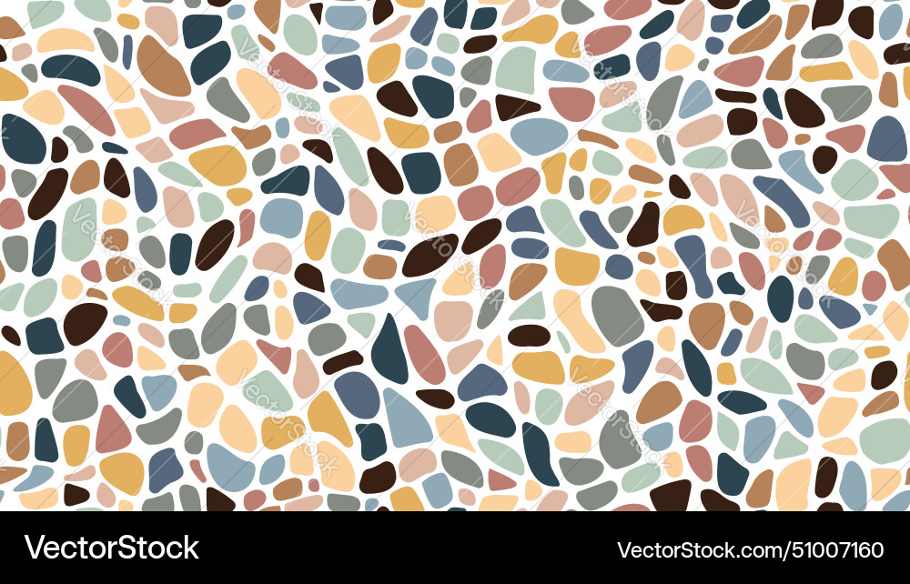Mosaic gravel and pebble stone seamless pattern Vector Image